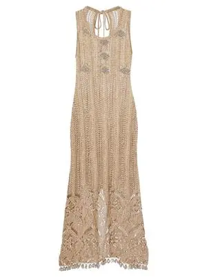 Rabanne Crochet Embellished Midi Dress - Gold