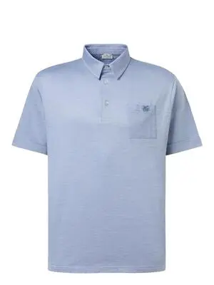 Etro Logo Cotton-blend Polo Shirt - Blue