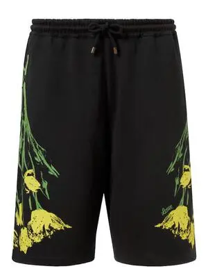 Loewe Floral Cotton Shorts Black
