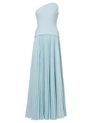 Solace London Britt Pleated Gown - Blue
