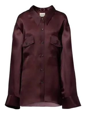 Khaite Matteo Silk Shirt - Burgundy