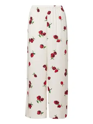Khaite Mindy Printed Twill Wide-Leg Pants Multicoloured