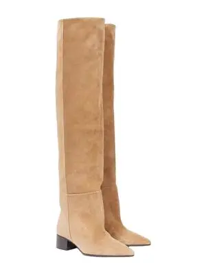 Khaite Andee 40 Suede Over-the-knee Boots - Beige