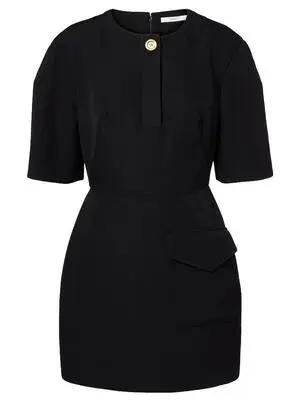 Givenchy Wool Grain De Poudre Minidress - Black