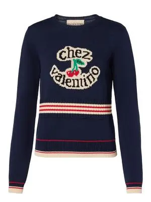 Valentino Garavani Chez Cotton Sweater - Blue
