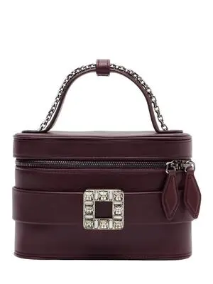 ROGER VIVIER Vanity Leather Tote - Burgundy