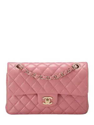 Chanel Quilted Caviar Classic Double Flap Small - Pink