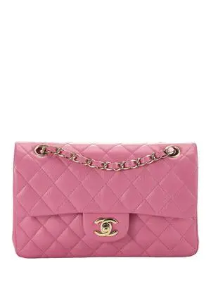 Chanel Quilted Caviar Classic Double Flap Small - Pink