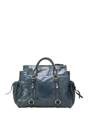 Miu Miu Calfskin Convertible Handbag - Blue