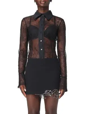 Blumarine Feather Trim Cardigan - Black