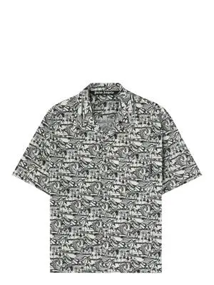 Palm Angels Waves Bowling Shirt - White