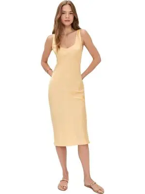 LE BOP Jackie Silk Dress - Butter Yellow