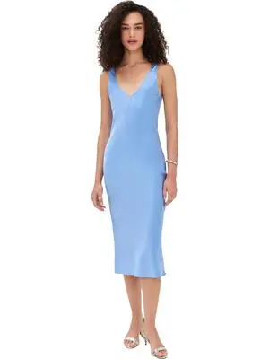 LE BOP Jackie Silk Dress - Cornflower Blue