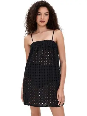 LE BOP Camille Mini Dress - Black Eyelet
