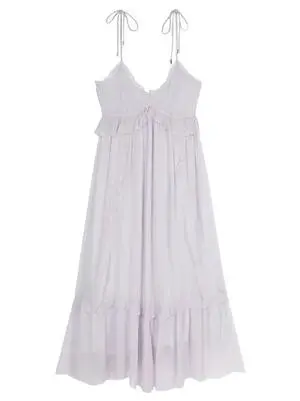 The Kooples Ruffle-trim Woven Midi Dress - Light Purple