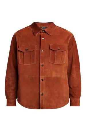 Brioni Suede Double-pocket Overshirt - Sienna