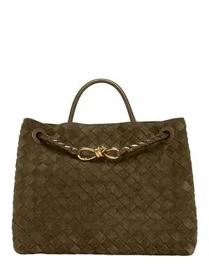 Bottega Veneta Medium Andiamo Tote Bag Moss
