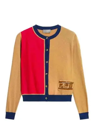 PIERRE-LOUIS MASCIA Colour-block Panelled Cardigan - Red