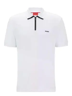 Hugo Zip-up Polo Shirt - White