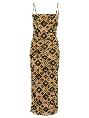 Nanushka Ruched Midi Dress - Black