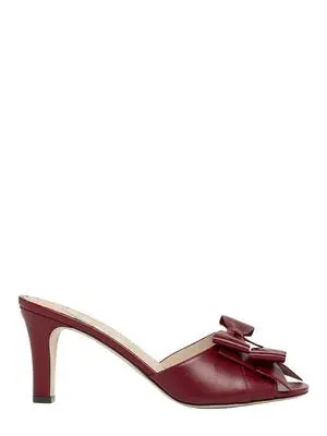 Valentino Garavani Bowow Leather Stiletto Mules - Classic Red