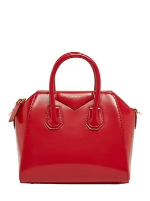 Givenchy Antigona Mini Top-Handle Bag In Patent Leather 640 Vermillon