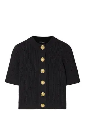 Balmain Cable-knit Cardigan - Black