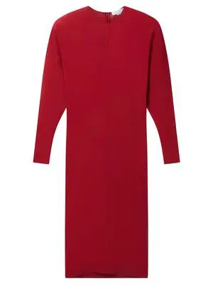 Stella McCartney Shoulder Pad Long-sleeved Midi Dress - Raspberry