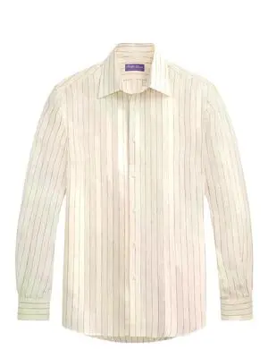 Ralph Lauren Purple Label Pinstripe Linen Shirt - Neutrals