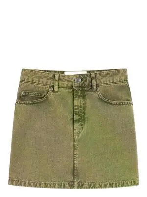 Ami Denim Mini Skirt - Green