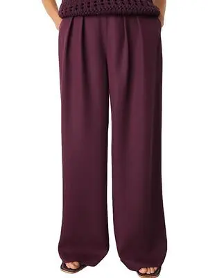 Whistles Pleat Front Relaxed Trousers - Plum