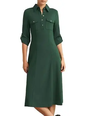 HOBBS LONDON Angelica Ponte Dress - Rich Sage