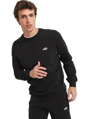 PUMA Wardrobe Essentials Suede Crew Neck Sweatshirt Black