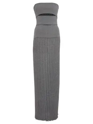 Christopher Esber Slash Knit Maxi Dress Grey