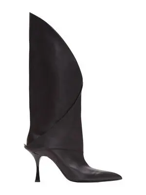 Balmain Leather Twist Heel Boots 95 - Black