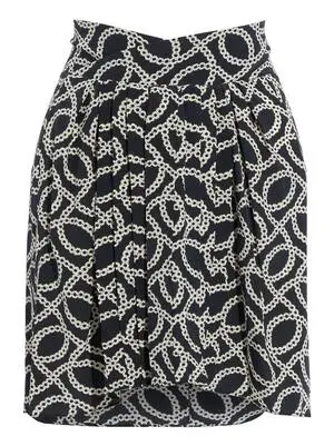 Isabel Marant Pleated Printed Silk-blend Mini Skirt - Black