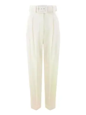 Max Mara Belted Trousers - White