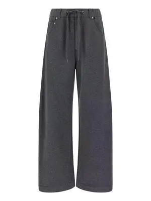 Brunello Cucinelli Drawstring Cotton Track Pants - Grey