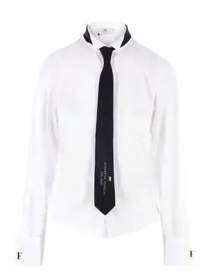 Elisabetta Franchi Neck-tie Poplin Shirt - White