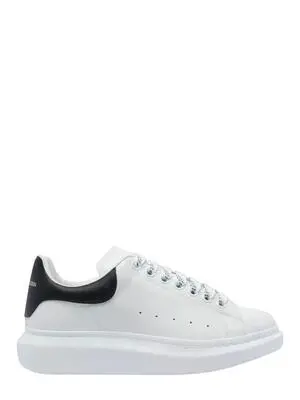 Alexander McQueen Oversized Leather Lace-up Sneakers - White
