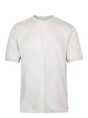 Eleventy Ribbed-trim T-shirt - Neutrals