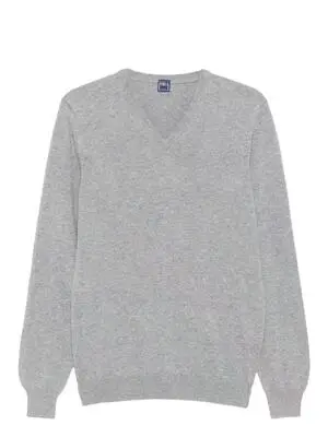 Fedeli V-neck Cashmere Sweater - Grey
