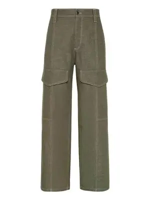 Brunello Cucinelli Cargo-pocket Cotton Trousers - Green