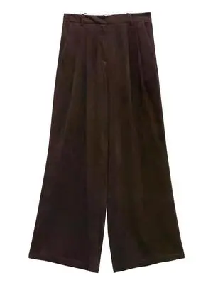 ALYSI Pleat-detailed Trousers - Brown