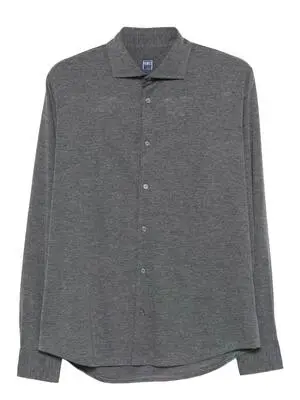 Fedeli Long-sleeve Wool Shirt - Grey