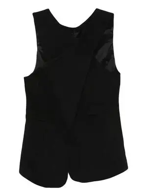 Emporio Armani Cross-back Sleeveless Top - Black