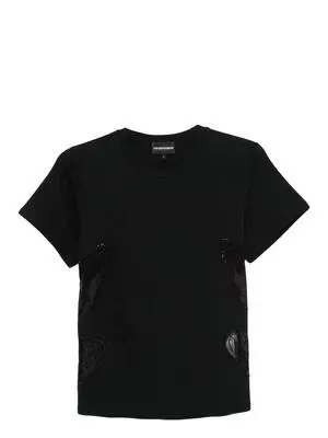 Emporio Armani Butterfly-embellished T-shirt - Black