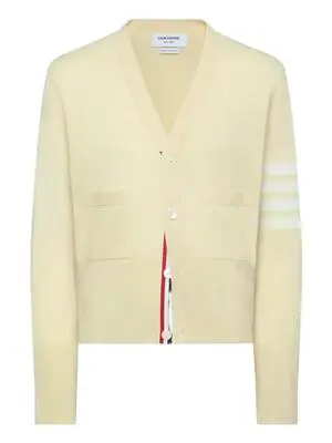 Thom Browne 4-Bar Stripe Cardigan Yellow