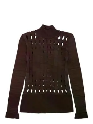 ANNE ISABELLA Knit Cut-out Sweater - Brown