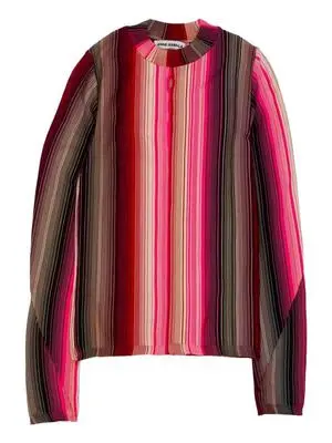 ANNE ISABELLA Striped Long-sleeve Sweater - Brown